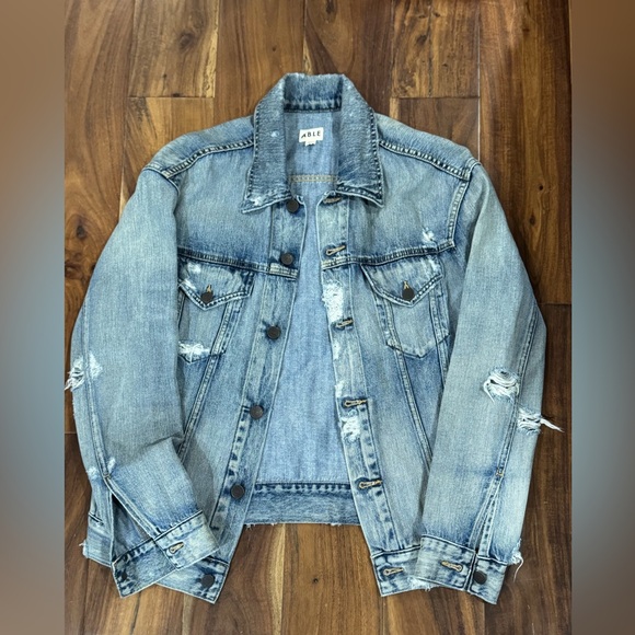 Able | Jackets & Coats | Able Light Blue Denim Jacket | Poshmark